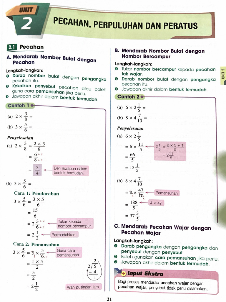 Pecahan, Perpuluhan Dan Peratus | PDF