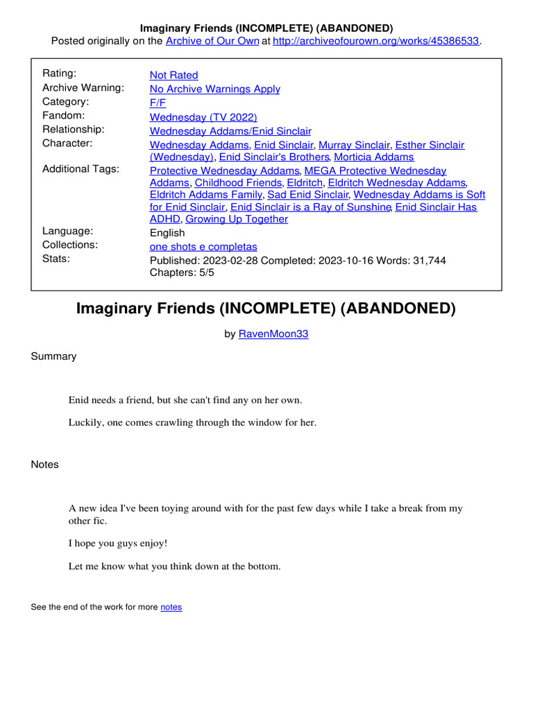 Imaginary Friends | PDF