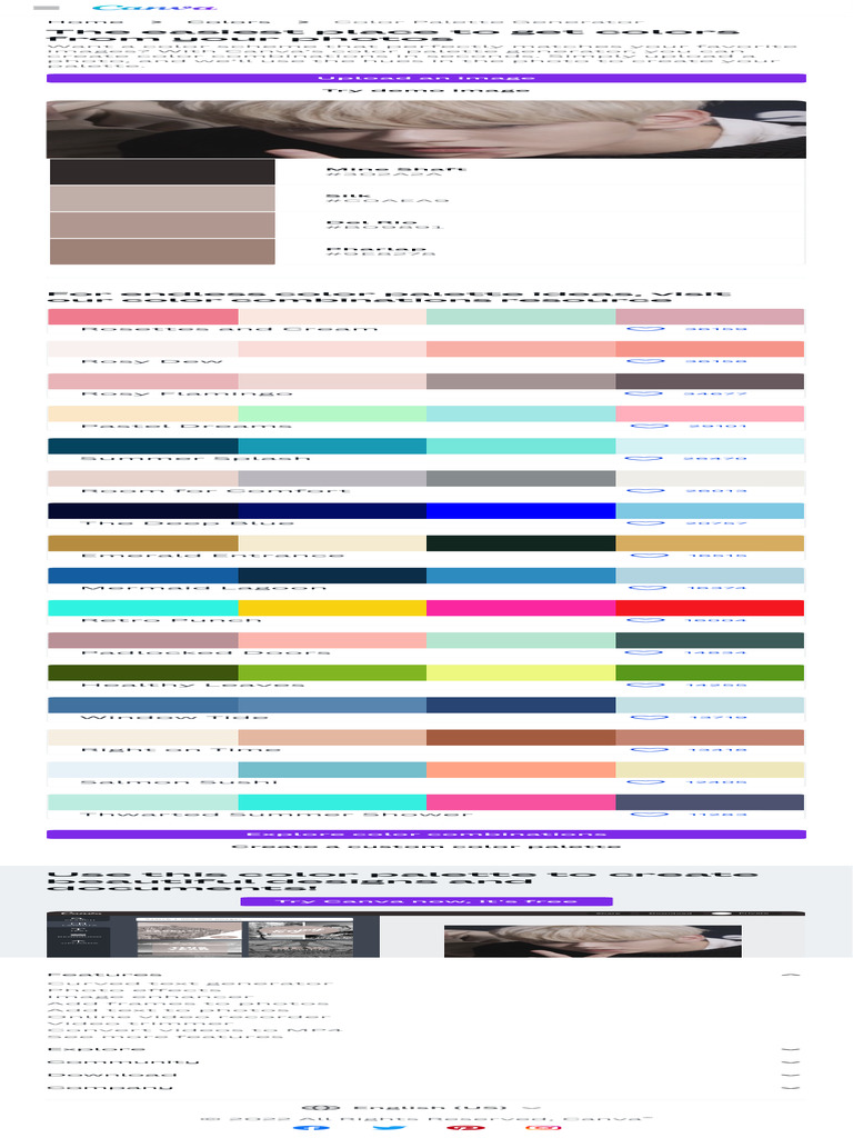 Color Palette Generator Canva Colors 2 | PDF
