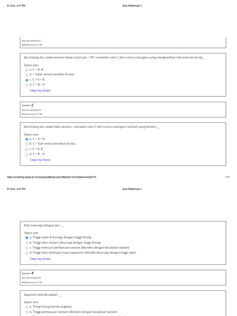 Quiz Pertemuan II | PDF