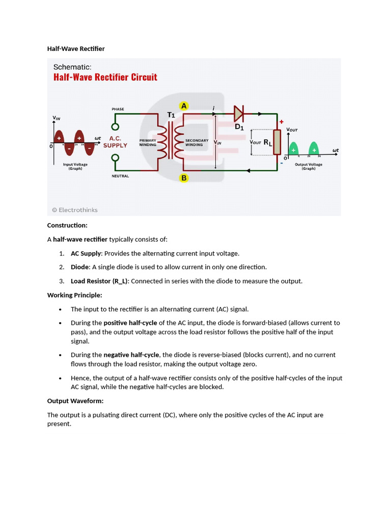 Half and Fullwave Rectifier | PDF | Rectifier | Science & Mathematics