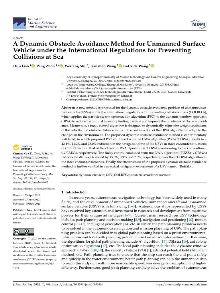 A Dynamic Obstacle Avoidance Method For Unmanned Surface Vehicle Under The International ...