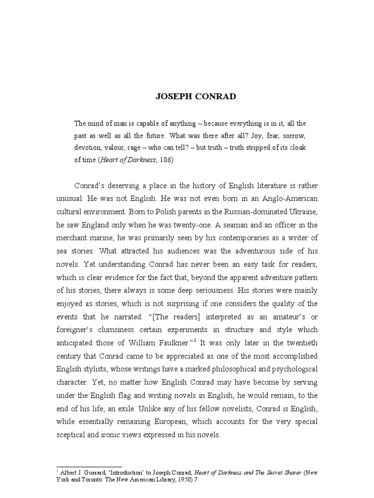 Understanding Joseph Conrad's Literature | PDF | Joseph Conrad | Narration