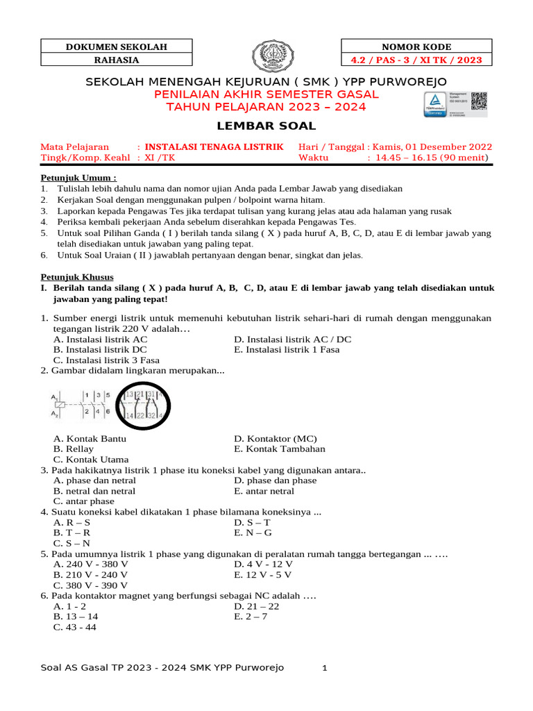 Soal Pas Itl Kelas Xi 2023-2024 Semester Gasal | PDF