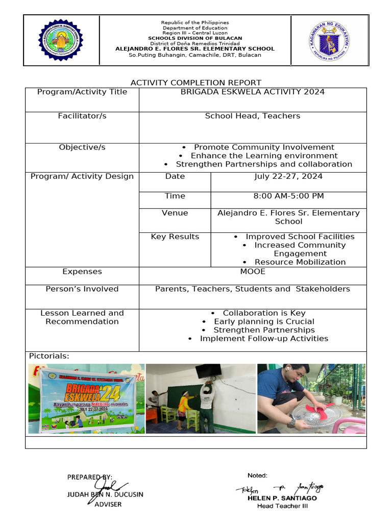 ACR-Brigada Eskwela 2024 | PDF