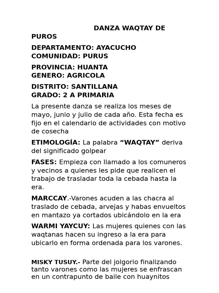 Waqtay de Purus | PDF | Historia