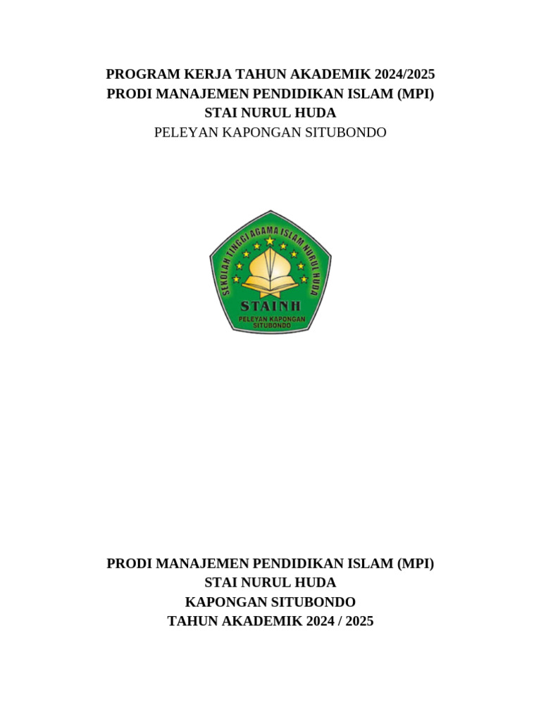 Format Program Kerja Mpi Tahun 2024-2025 | PDF