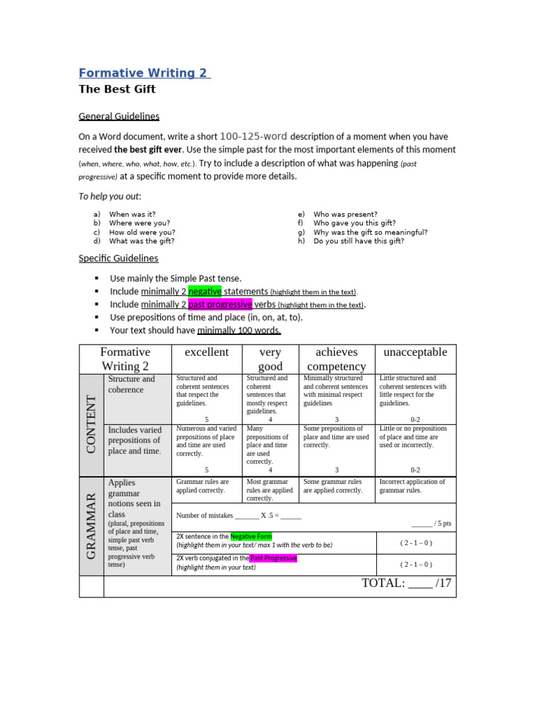 Formative Writing 2 | PDF