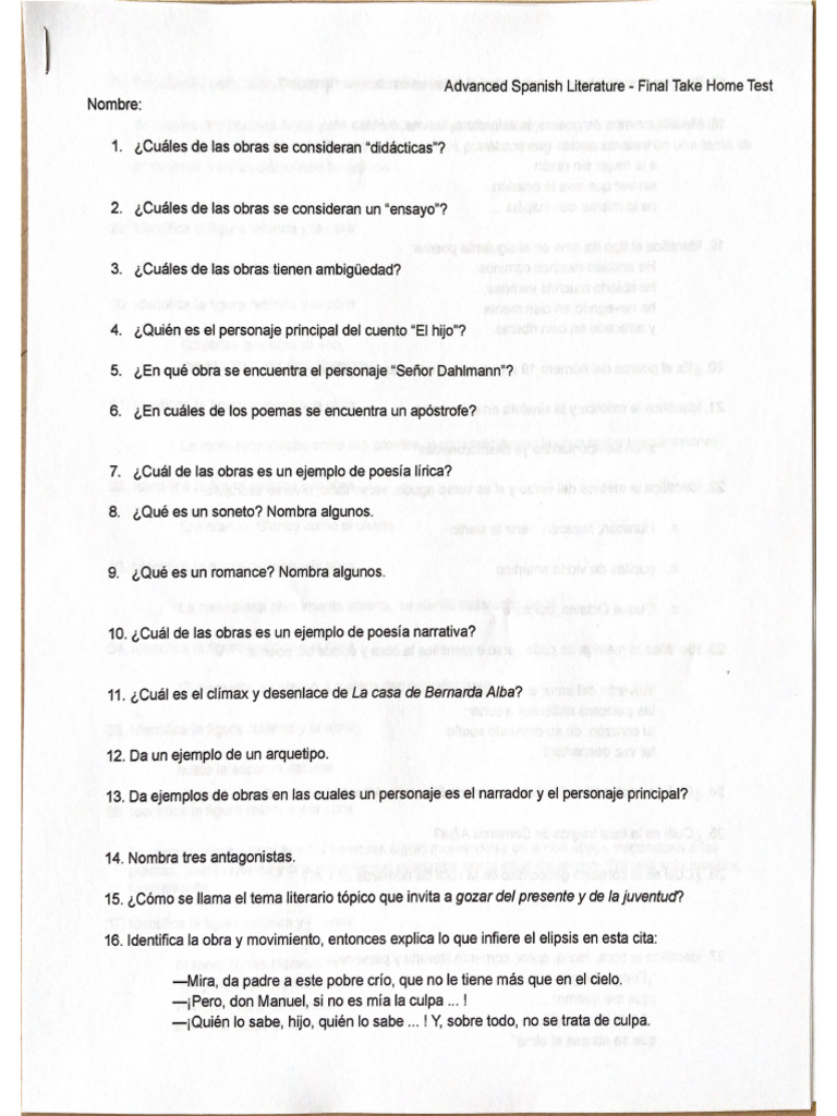 AP Spanish Lit | PDF