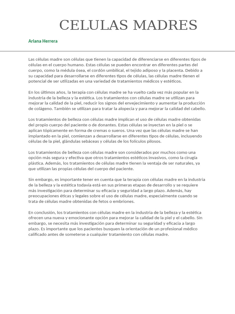 Celulas Madres Ensayooo | PDF