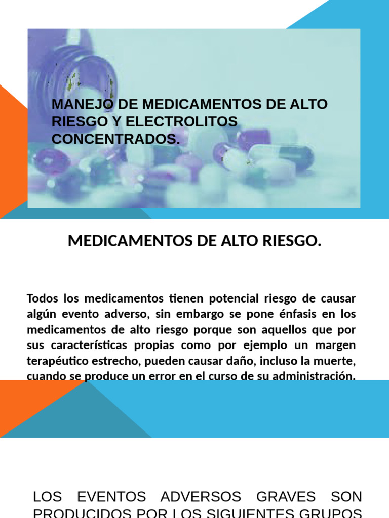 Medicamentos de Alto Riesgo | PDF