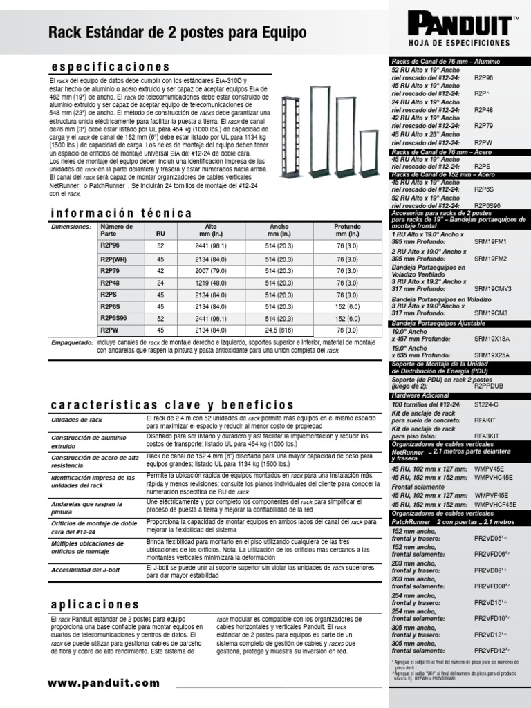 Panduit - Rack 2 Postes - R2P | PDF