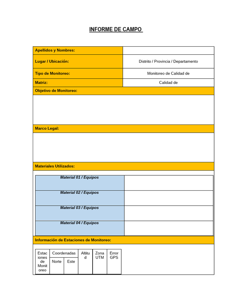 Informe de Campo | PDF