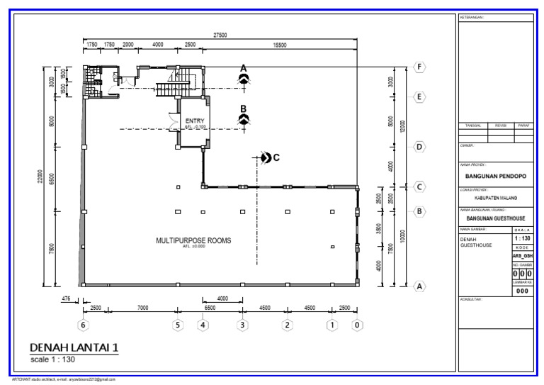 Denah Lantai 1: Multipurpose Rooms | PDF