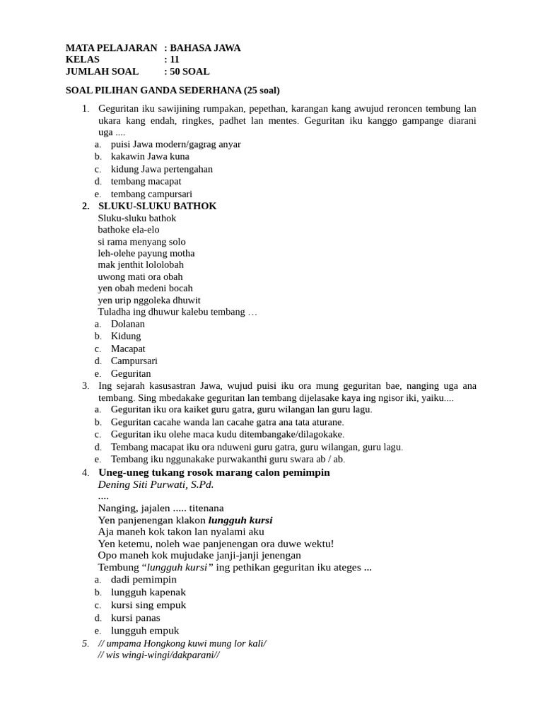 Latian Soal Kagem Psap 1 2024 | PDF