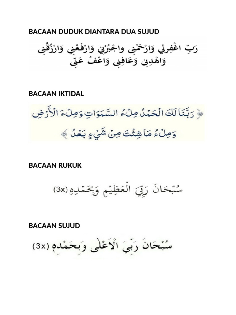 Bacaan Duduk Diantara Dua Sujud | PDF