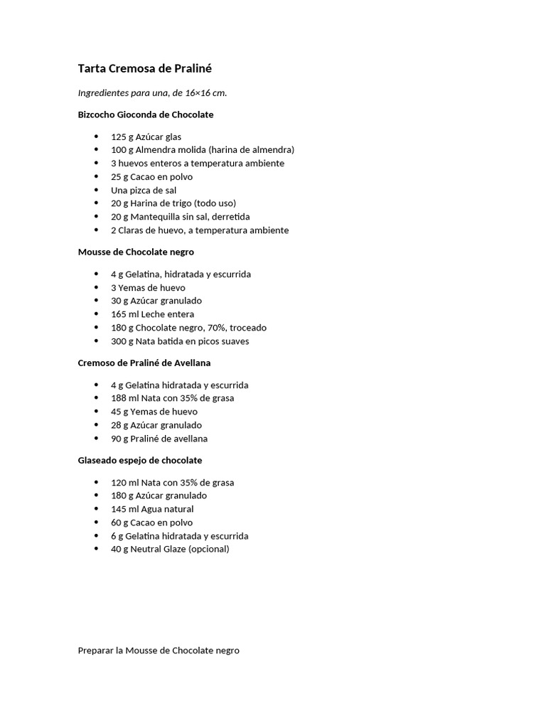 Recetas Con Chococolate | PDF