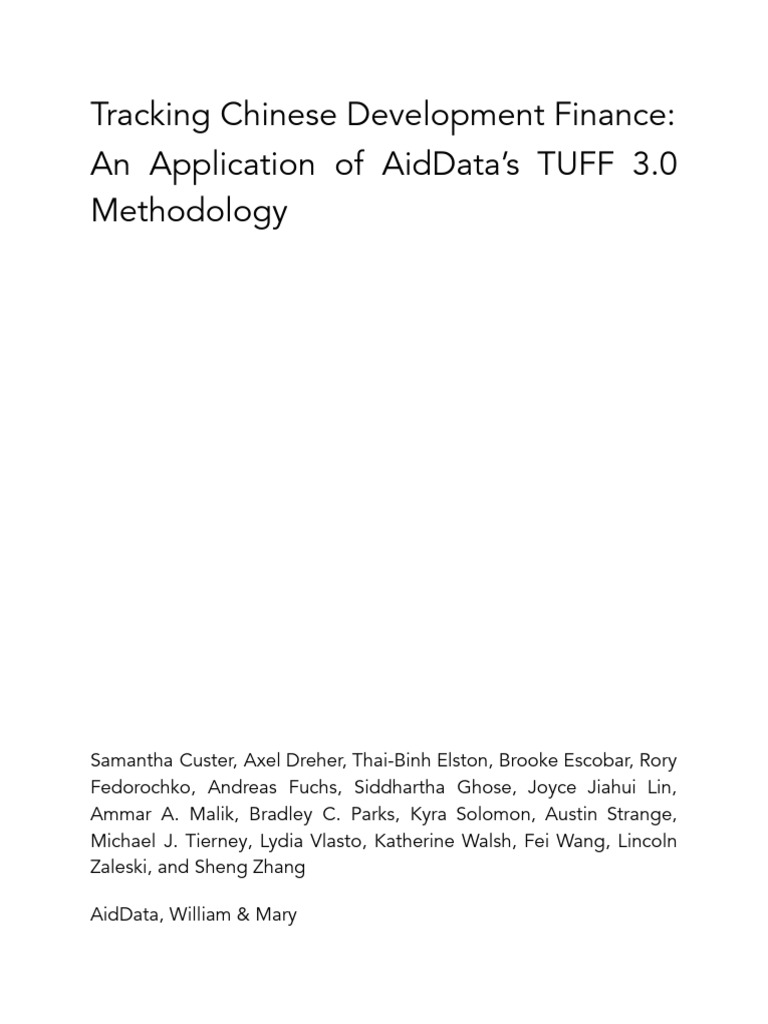 AidData TUFF Methodology 3 0 | PDF