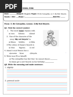 Class 3 English Question Paper | PDF