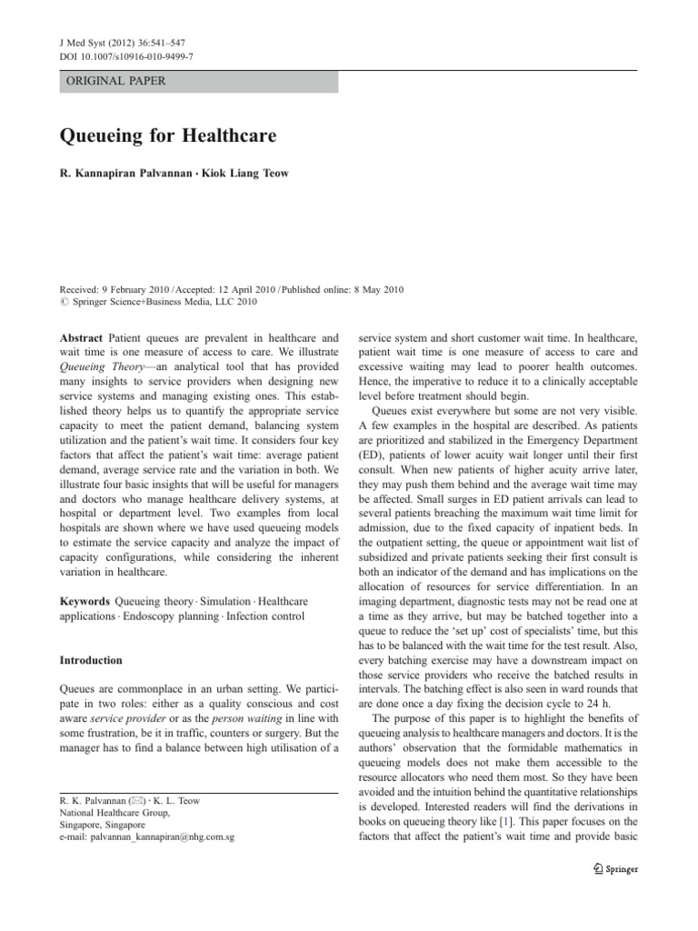 Queue Healthcare | PDF | Patient | Simulation