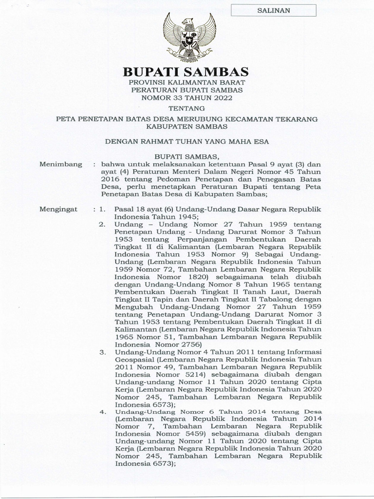 Perbup - 33 - 2022 Salinan | PDF