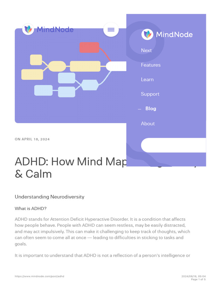 ADHD - How Mind Maps Bring Clarity & Calm - MindNode | PDF