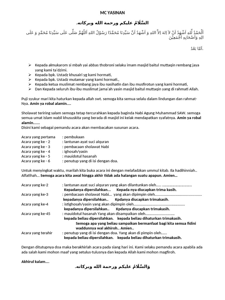 MC Yasinan | PDF | Monotheism | Quran