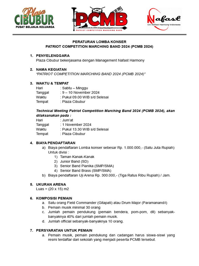 Peraturan Lomba Konser | PDF