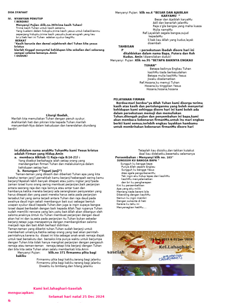 Liturgi Peka Bapak Bentuk Ii | PDF