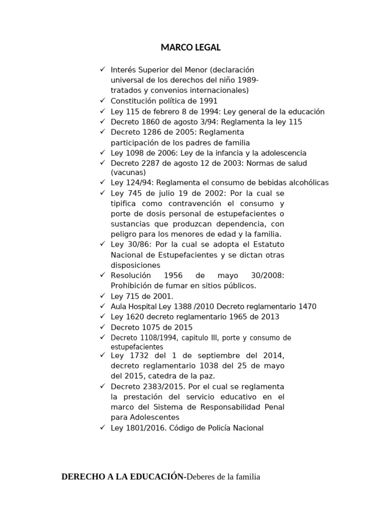 000 - 2024 Marco Legal Manual de Convivencia 2024 | PDF 000 - 2024 Marco Legal Manual de Convivencia 2024 | PDF