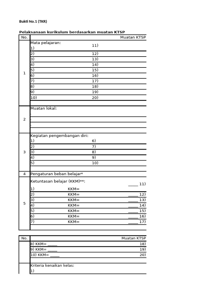 1 Data Pendukung Standar Isi (1-18) | PDF