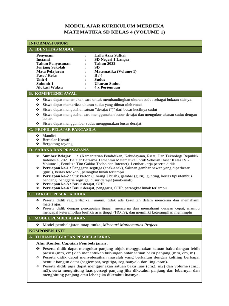 Modul Pembelajaran | PDF