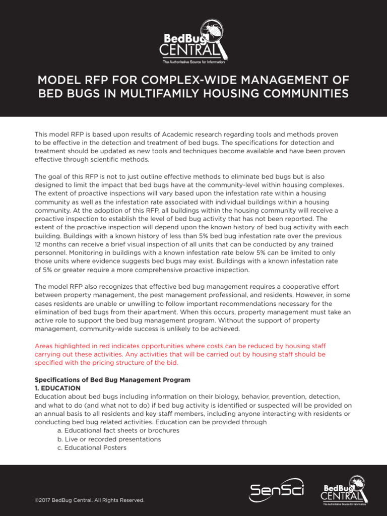 Sample Bed Bug RFP | PDF