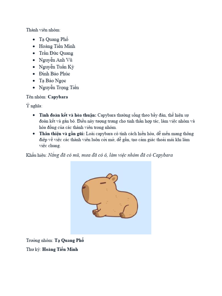 Nhóm Capybara | PDF