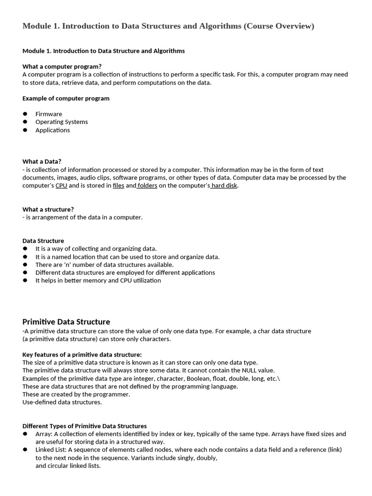 IT6 (DATA STRUCTURES AND ALGORITHMS) Notes | PDF