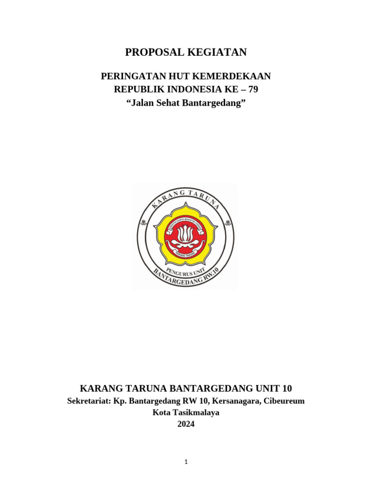 Proposal Jalan Sehat Bantargedang | PDF