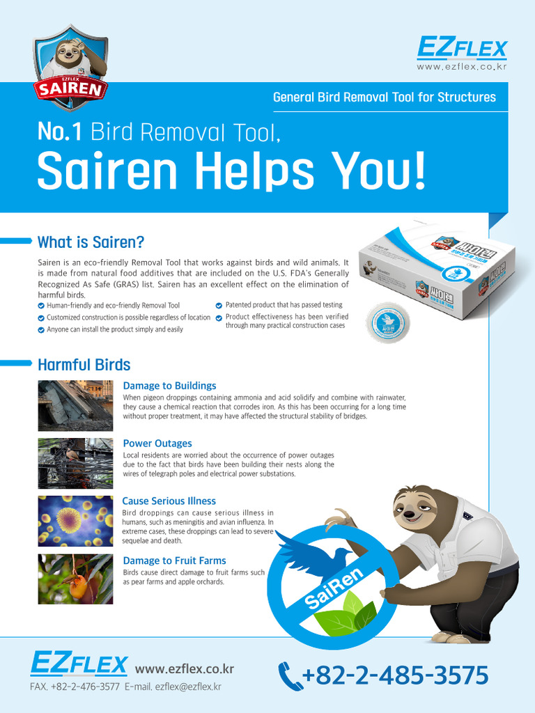 Sairen Structure Bird Repellent | PDF