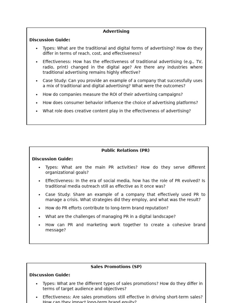 Group Presentation - Tools of IMC With Guide Questions | PDF