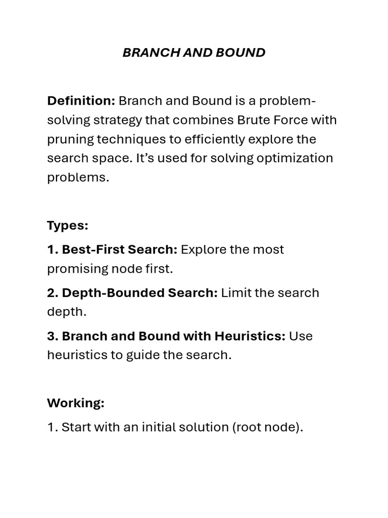 Branch and Bound | PDF