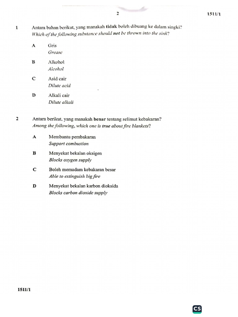 Sains k1 Set 2 Selangor | PDF