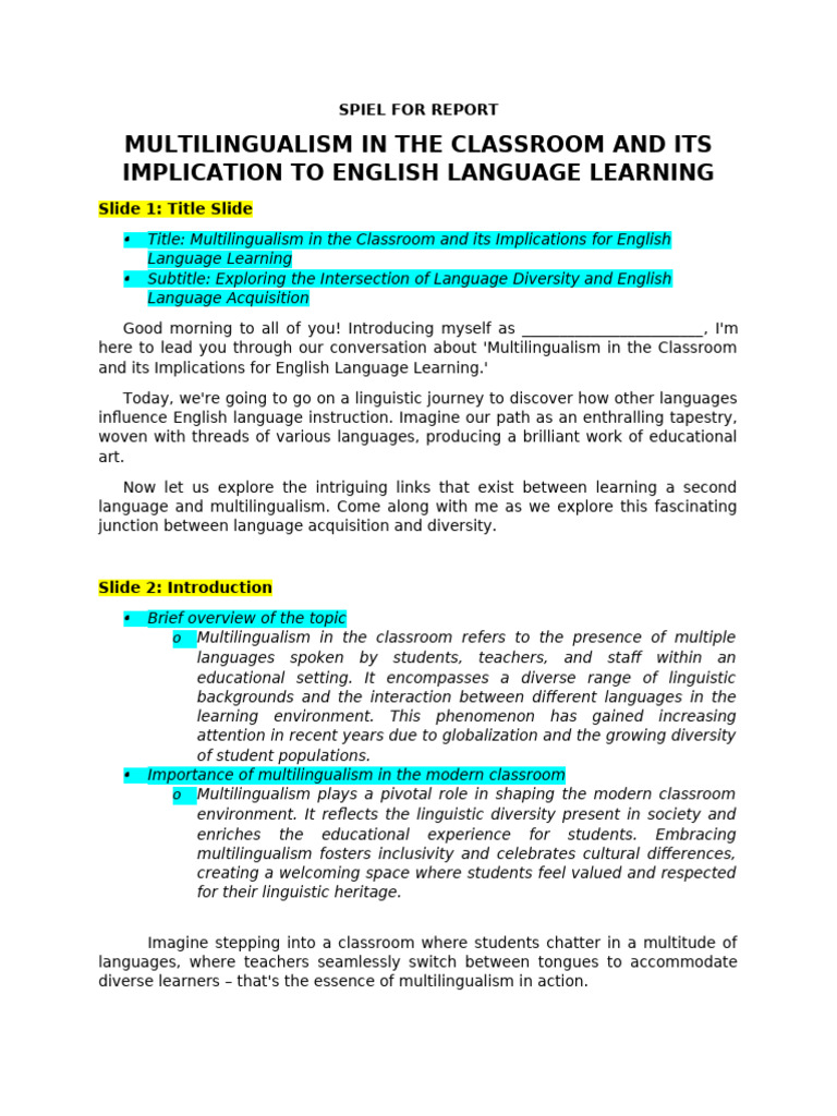 Multilingualism's Impact on English Learning | PDF | Multilingualism | Career & Growth