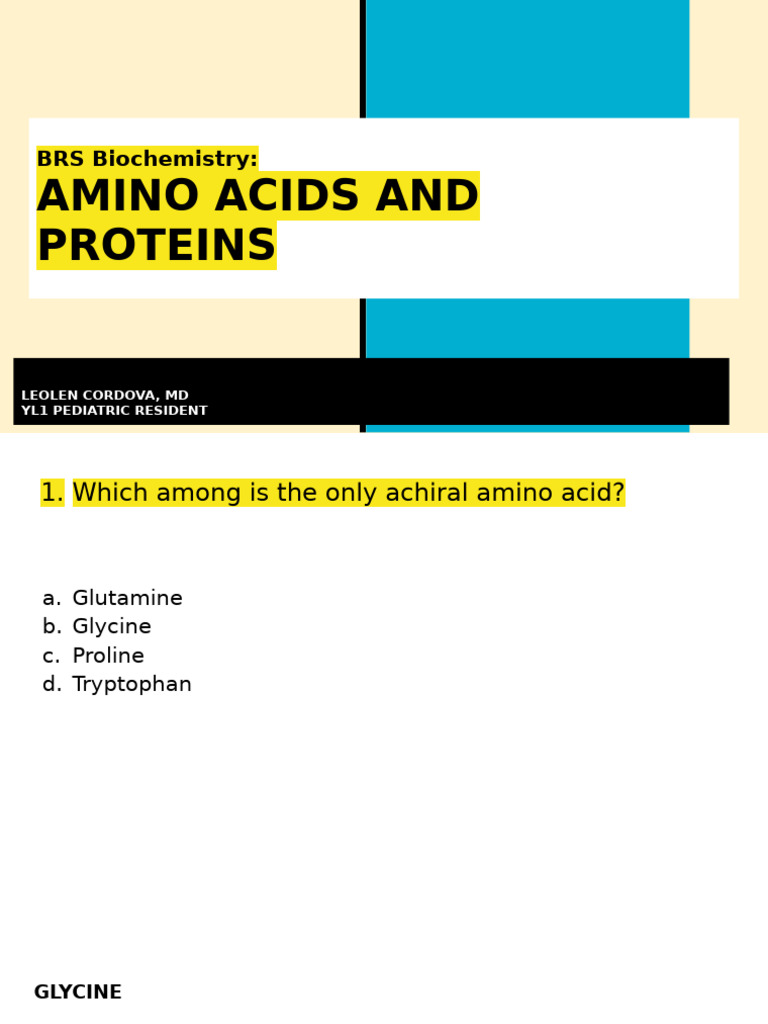 BRS Biochemistry - AMINO ACIDS AND PROTEINS | PDF