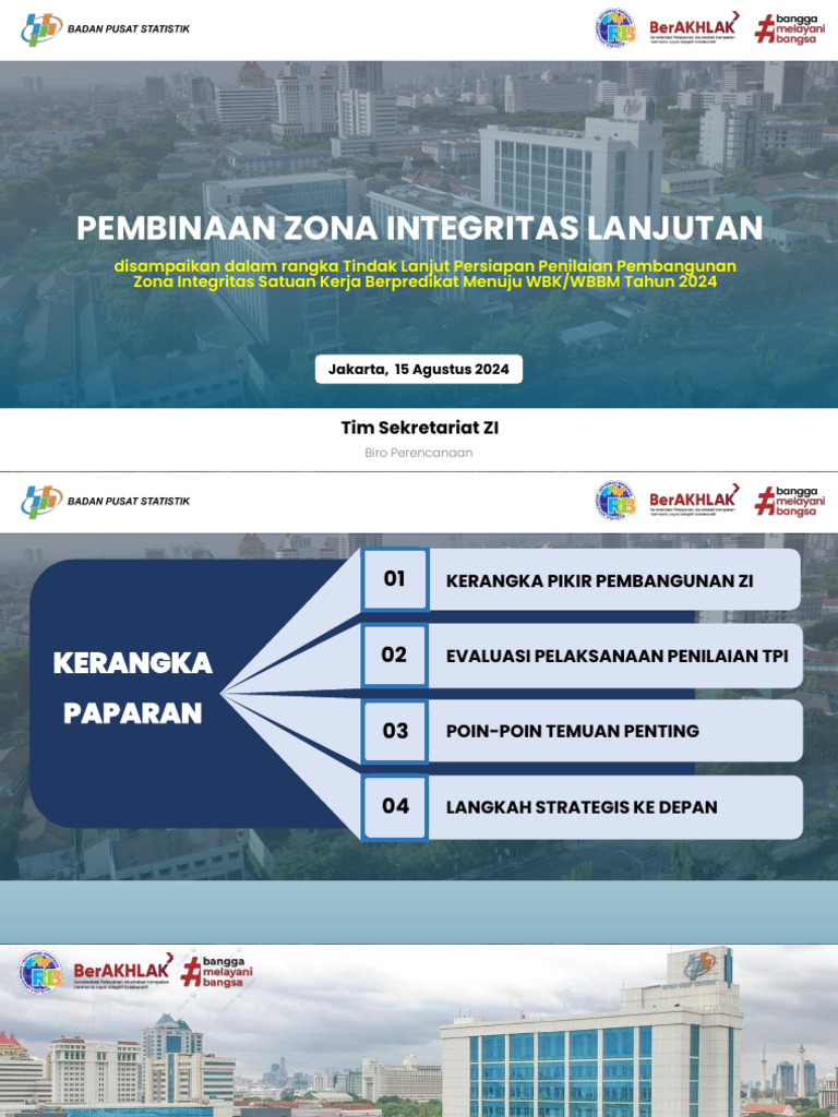 Paparan Pembinaan Zona Integritas Lanjutan Tahun 2024 2 | PDF