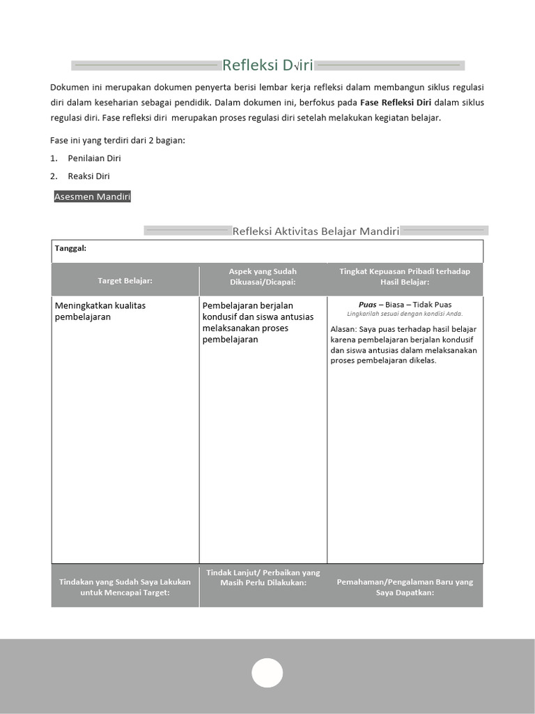 REFLEKSI DIRI - Merged | PDF