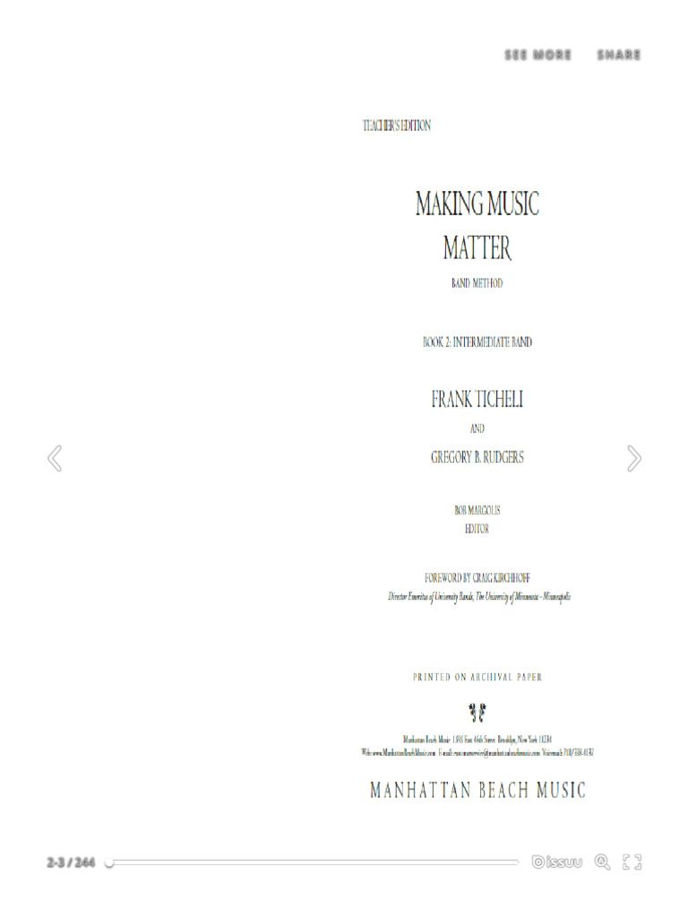 Making Music Matter - Teacher's Edition (Book 2) by Manhattan Beach ...