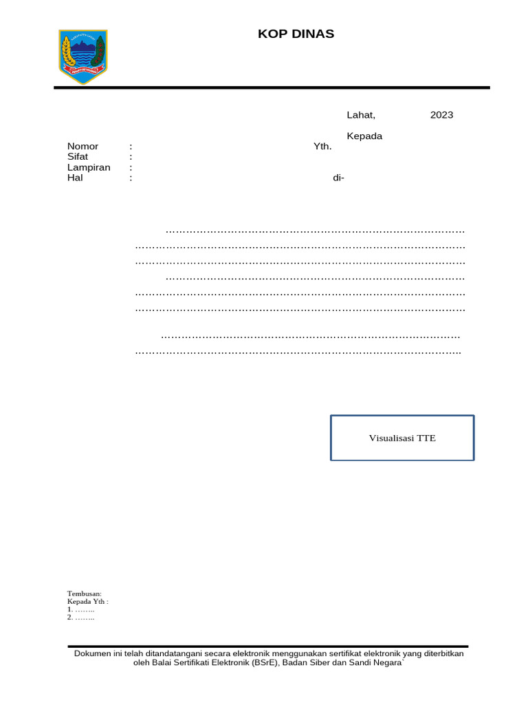 Template Dokumen Untuk Tte | PDF