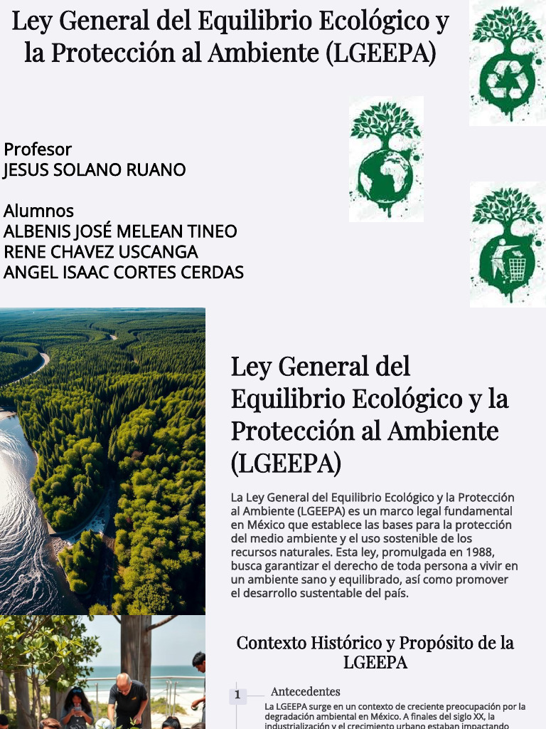 Ley General Del Equilibrio Ecologico y La Proteccion Al Ambiente LGEEPA ...