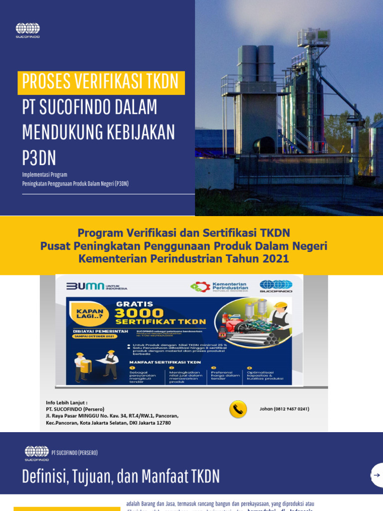 Materi Peran Sucofindo Program P3DN (TKDN) | PDF