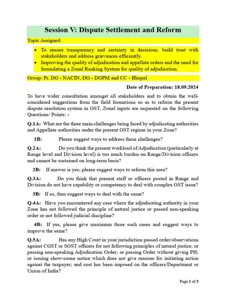 CC Confercne Session V Input Request Final-1 | PDF