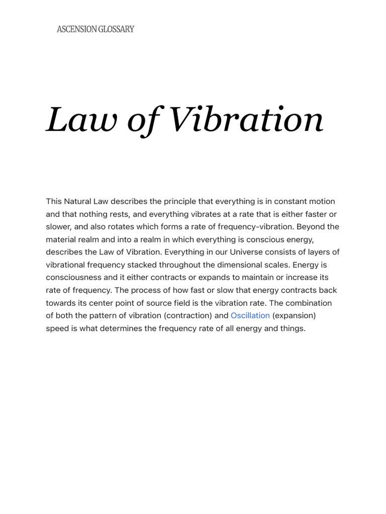 Understanding the Law of Vibration | PDF | Oscillation | Molecules